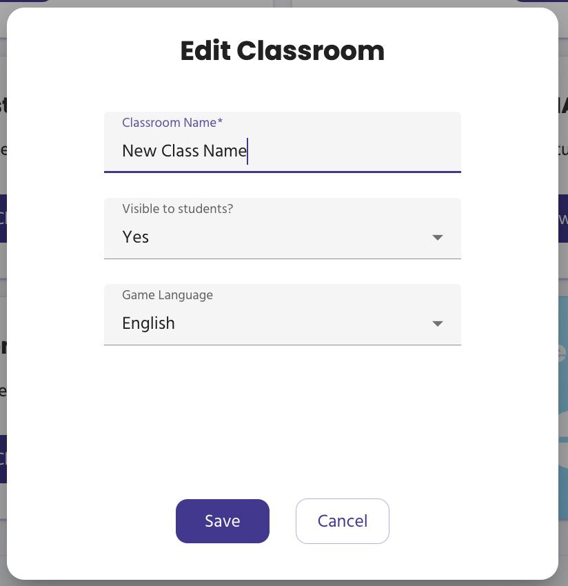 How To: Change a Classroom Name